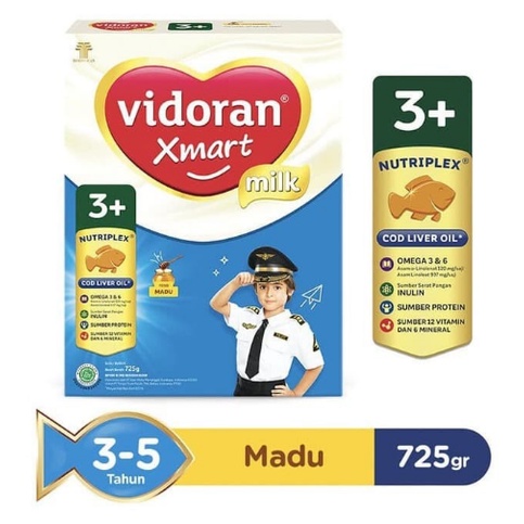 Jual PROMO VIDORAN XMART 3+ 925 GRAM MADU / 700 GRAM VANILA MADU ...