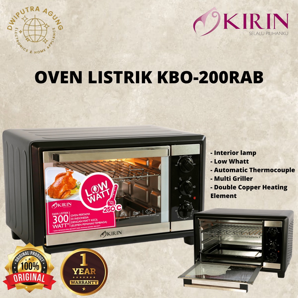 Jual KIRIN Electric Oven Listrik KBO-200RAB / KBO 200RAB / KBO 200 RAB / KB | Shopee Indonesia