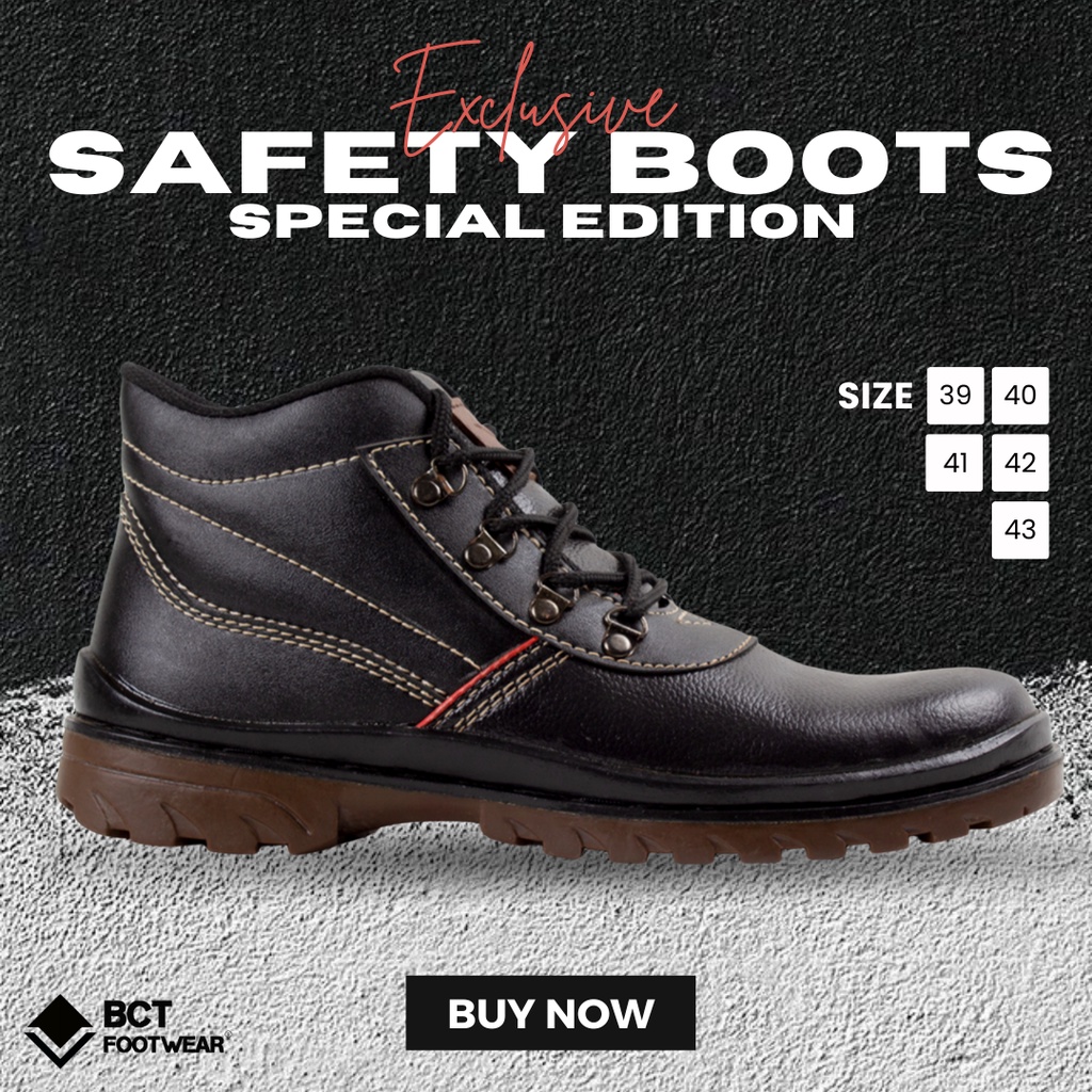 Jual Sepatu Safety Semi Boots Kulit Kerja Kantor Shoes Bots Sefty Boot ...