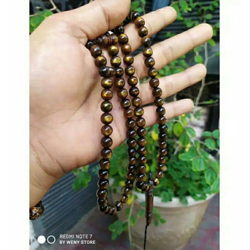 Jual Tasbih yuser Tasbih tali arus serat emas asli 8mm | Shopee Indonesia