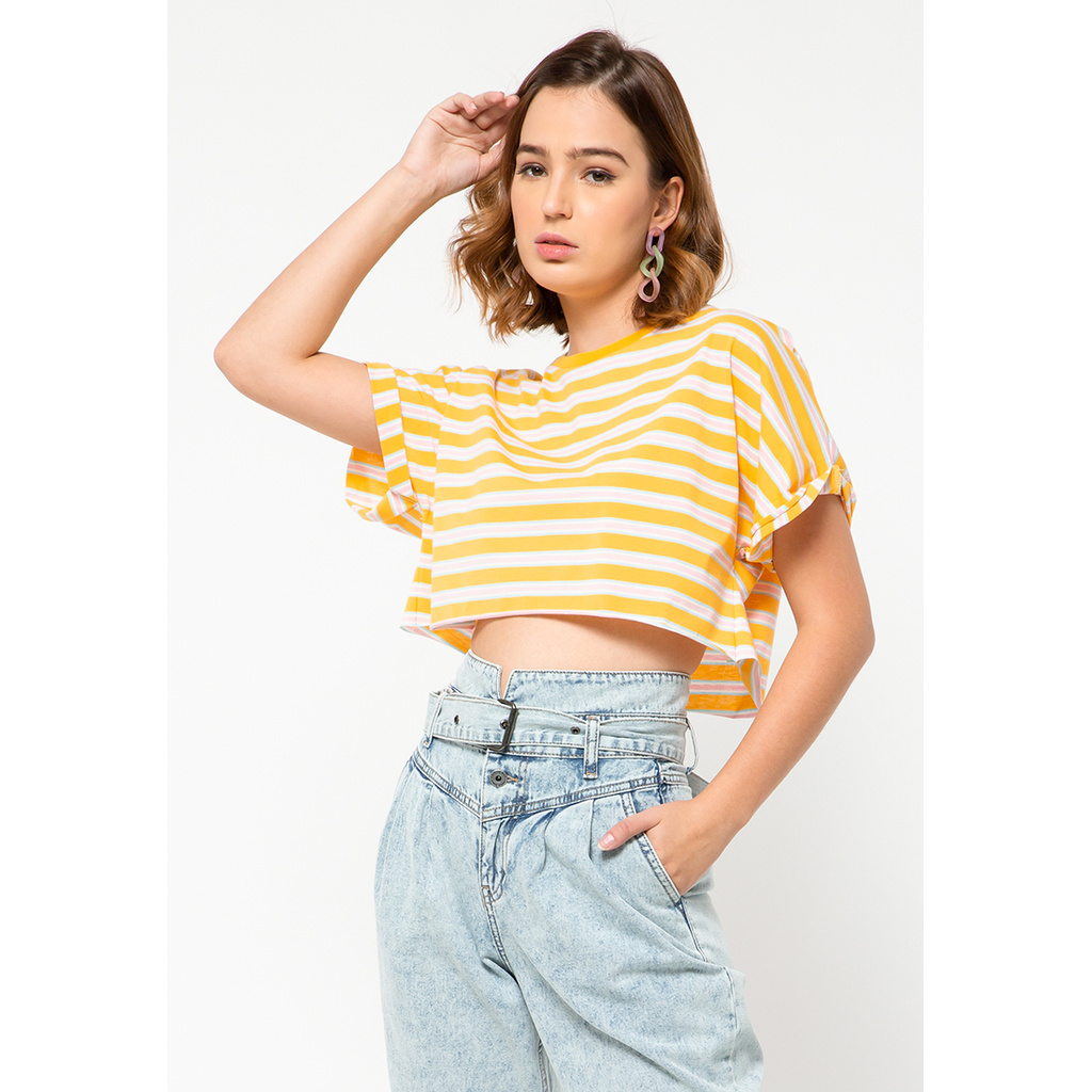 Jual COLORBOX Stripe Crop Top | Shopee Indonesia