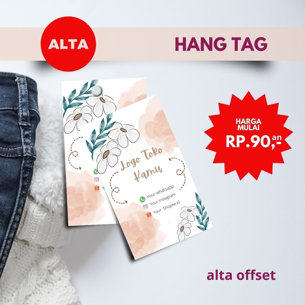 Jual Hang Tag Baju | Label Baju | Label Produk | Label Merk | Hampers ...