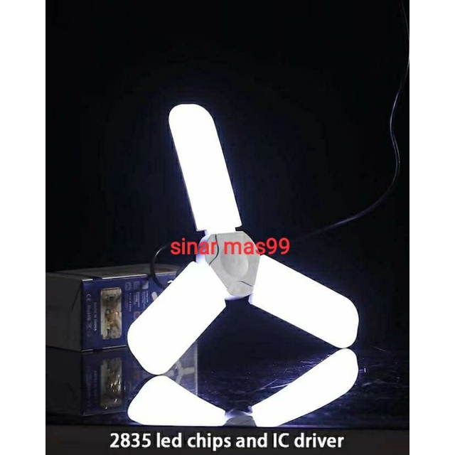 Jual Lampu LED 45W - 55W Model Kipas Bisa Dilipat Fan blade | Shopee ...