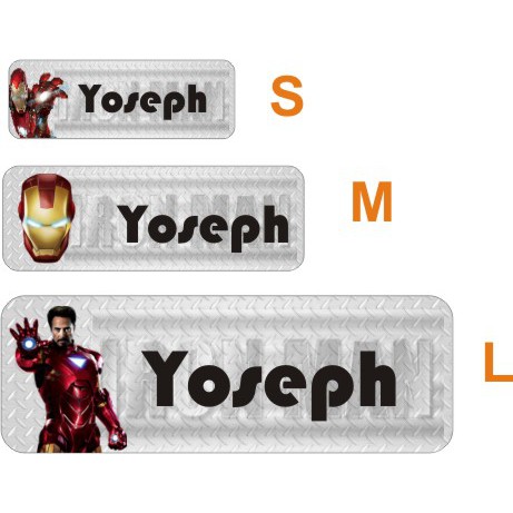 Jual STIKER LABEL NAMA WATERPROOF BASIC IRON MAN | Shopee Indonesia