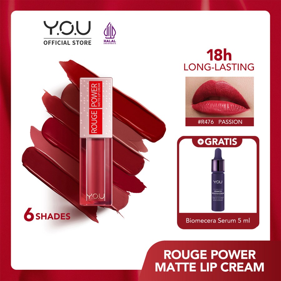 Jual YOU Rouge Power Matte Lip Cream / Matte Finish Nourishing Resmi ...