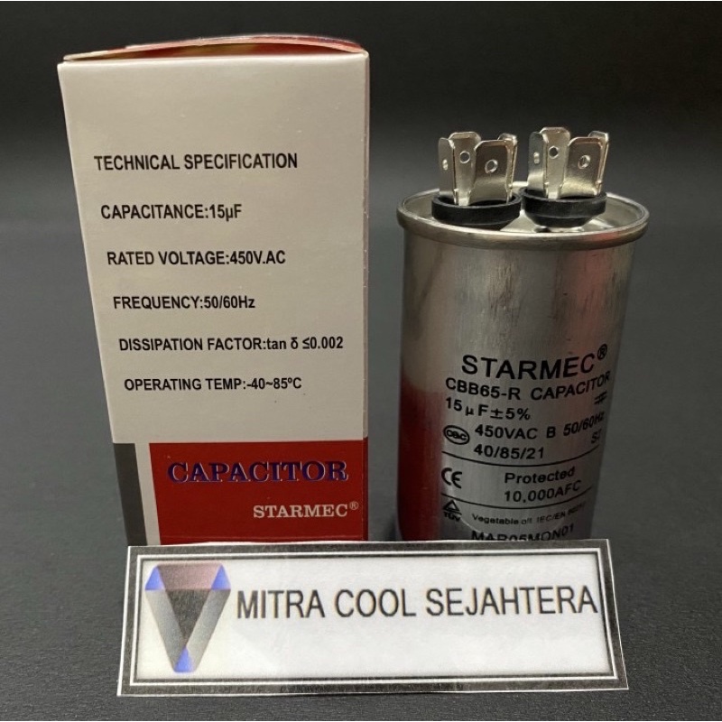 Jual KAPASITOR AC 15 UF CAPASITOR SINGLE AC 15UF CAPASITOR 15 MIKRO ...