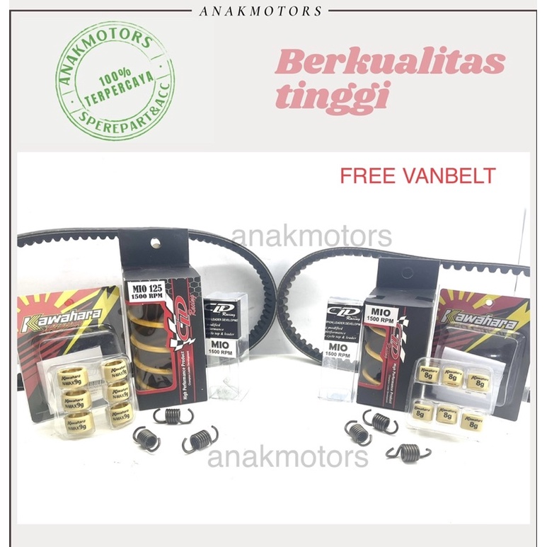 Jual PAKET VANBELT PER CVT/PIR CVT CLD,ROLLER ROLER KAWAHARA , PERS KAMPAS GANDA CLD. MIO KARBU ...