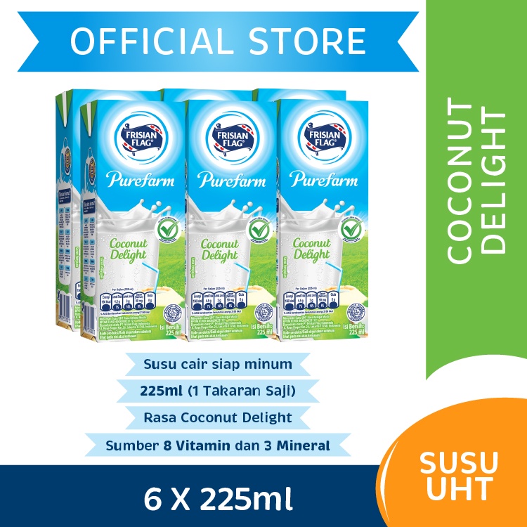 Jual Frisian Flag Susu UHT Coconut Delight 225ml - 12 pcs | Shopee Indonesia