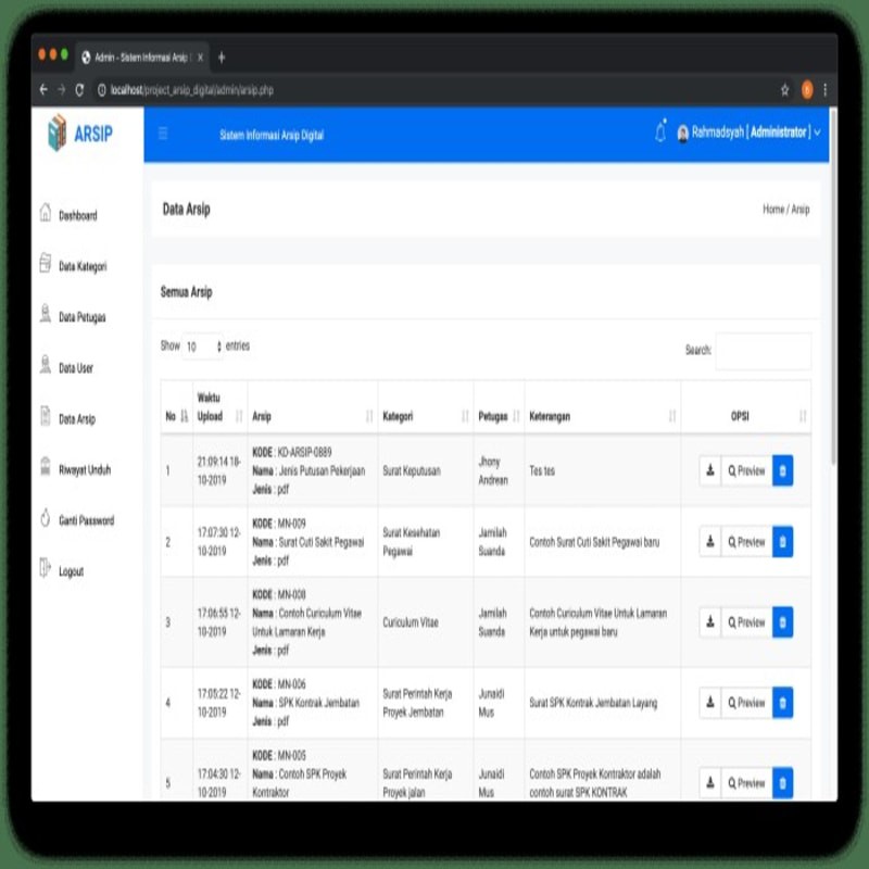 Jual Aplikasi Source Code Sistem Informasi Arsip Digital Dengan PHP ...