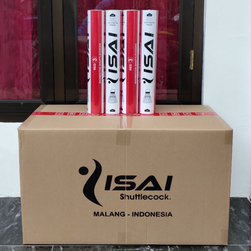 Jual ISAI MERAH SHUTTLECOCK Badminton 1 Dus | Shopee Indonesia