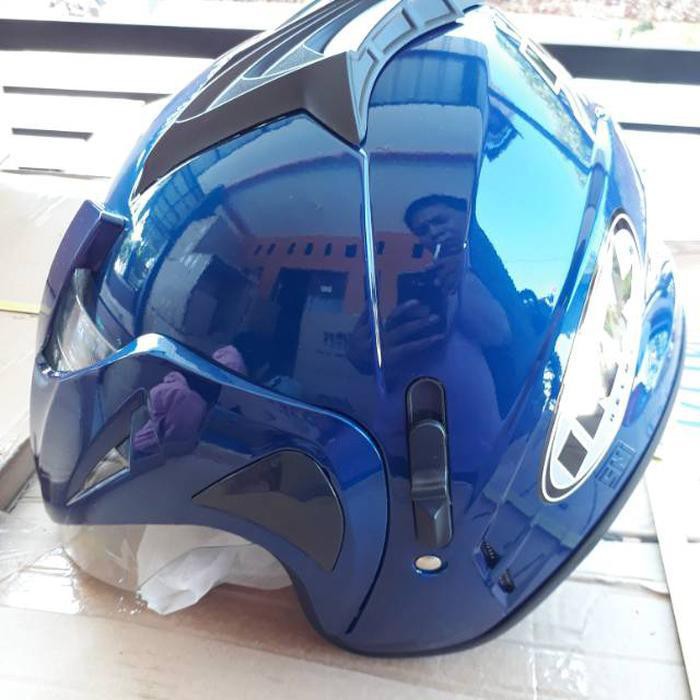 Jual Helm STANDART HOT PROMO DOUBLE VISOR Murah BIRU TUA | Shopee Indonesia