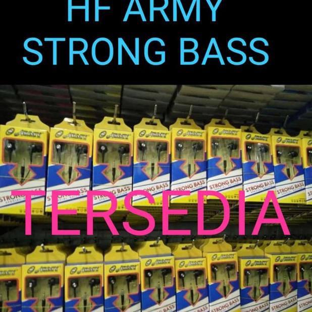 Jual Diskon19% HEADSET Hf Army Strong bass FOR ALL TYPE JACK 3.5 ...
