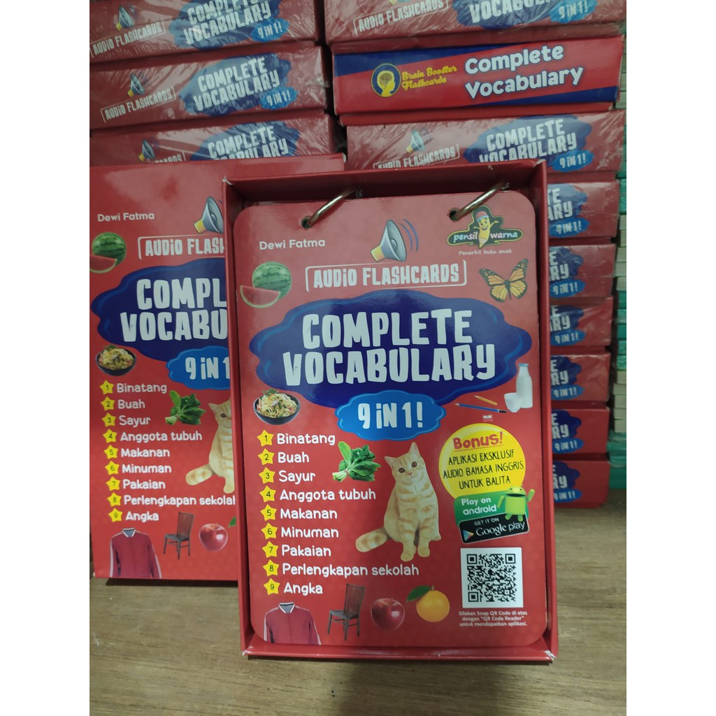 Jual NEW BRAIN BOOSTER FLASHCARDS - COMPLETE VOCABULARY 9 IN 1 (AUDIO ...