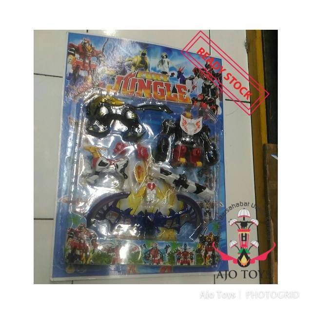 Jual Mainan robot rakitan jungle fury Power ranger v2 transformable ...