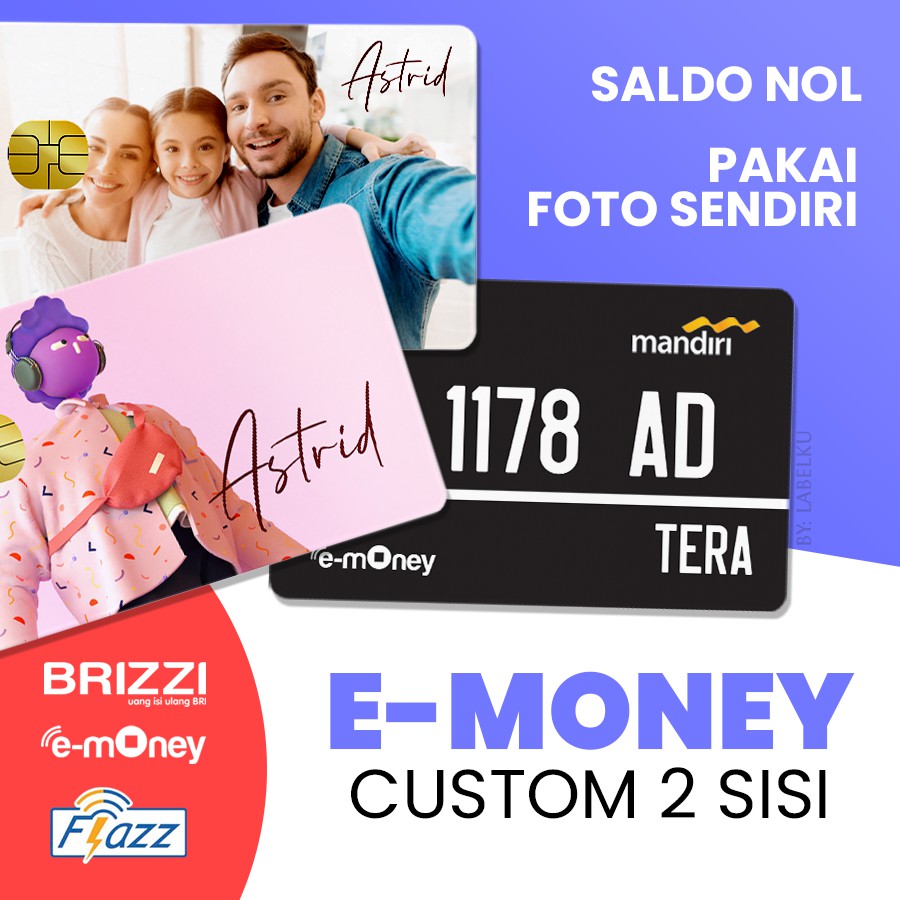 Jual Emoney Mandiri/Flazz BCA Cetak UV Custom Foto/Design Gambar ...