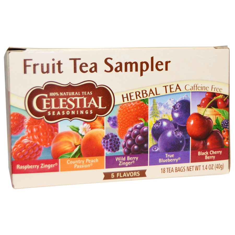 Jual Celestial Seasonings, Fruit Tea Sampler, Herbal Tea 18 Tea Bags ...