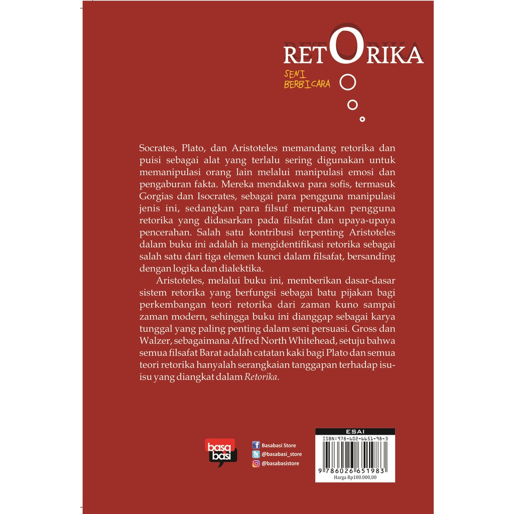 Jual Buku Retorika - Aristoteles - Basabasi | Shopee Indonesia