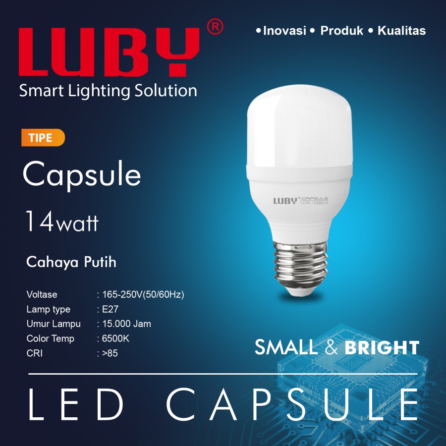 Jual Lampu LED 14 Watt Putih Luby Capsule 14W Bohlam LED 14W | Shopee Indonesia