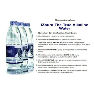 Jual iZaura Air ALKALI air minum sehat 600ml / per botol pH diatas 8 ...
