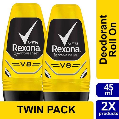 Jual Rexona Men Anti Perspirant Deodorant Roll On V8 50 mL Twin Pack | Shopee Indonesia