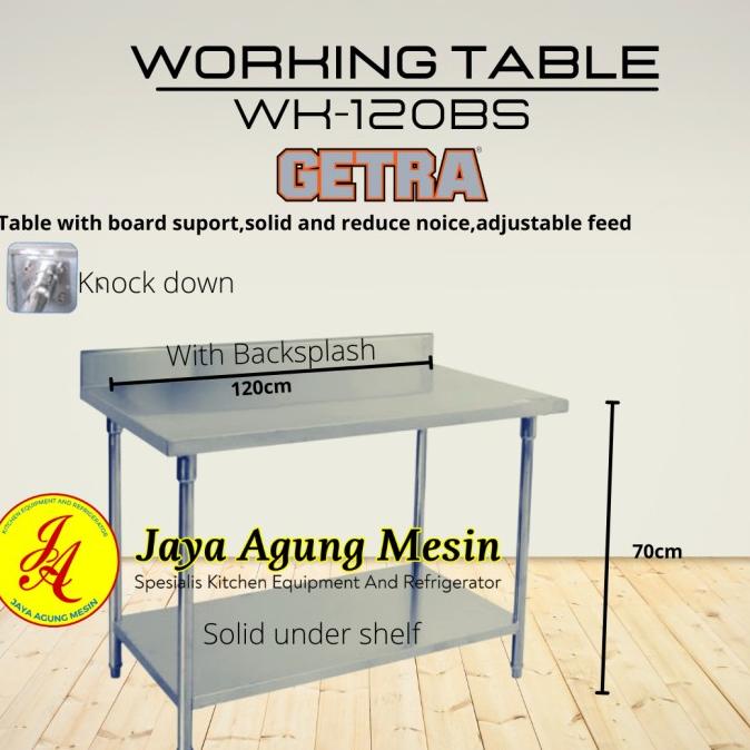 Jual Ready oke] WK-120BS Stainless Steel Working Table With Blacksplash ...