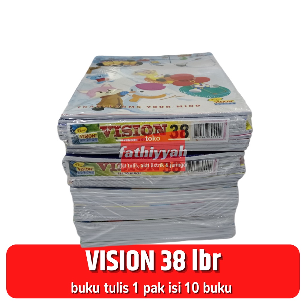 Jual VISION 38 lembar buku tulis 1 pak isi 10 buku | Shopee Indonesia