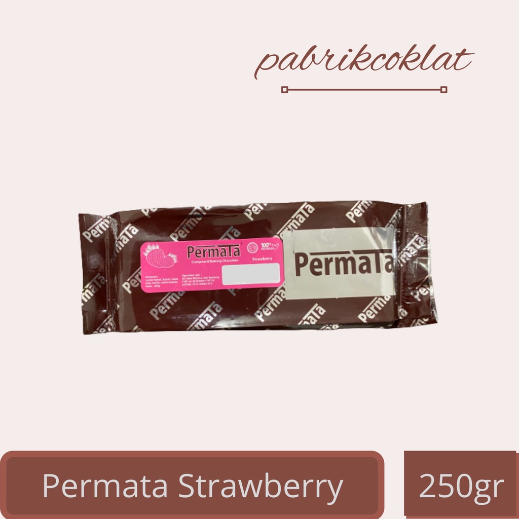Jual Permata Coklat Blok Warna Merah Muda Rasa Strawberry 250gr ...