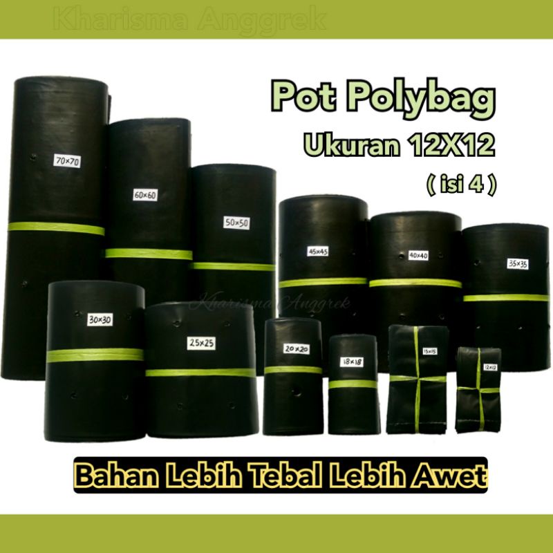 Jual Pot Bunga Polibek Tebal Polybag Ukuran Mini 12X12 (isi 4) | Shopee ...