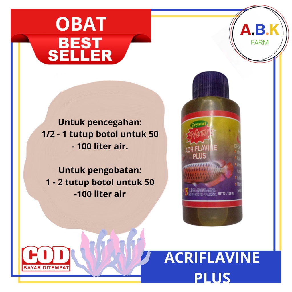 Jual Obat Ikan Hias Obat Kuning Biru Hijau Ikan Hias Acriflavine Plus ...