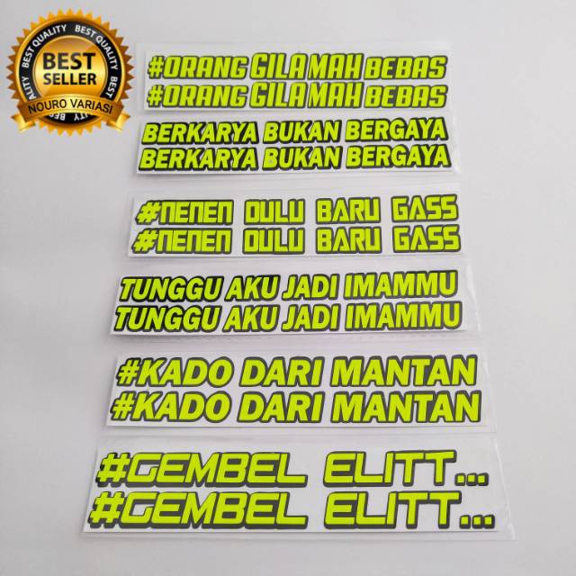 Jual stiker cutting kata kata orang gila mah bebas buat visor kaca helm ...