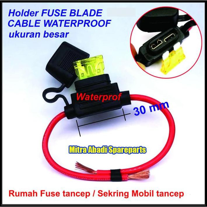 Jual Kabel Fuse Blade Holder Housing/Sekring Tancap Mobil Besar 19Mm ...