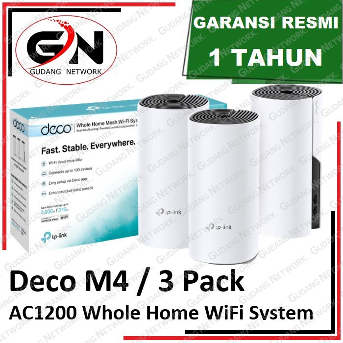 Jual TP-Link Deco M4 AC1200 Whole Home Mesh Wi-Fi System router 3 Pack ...