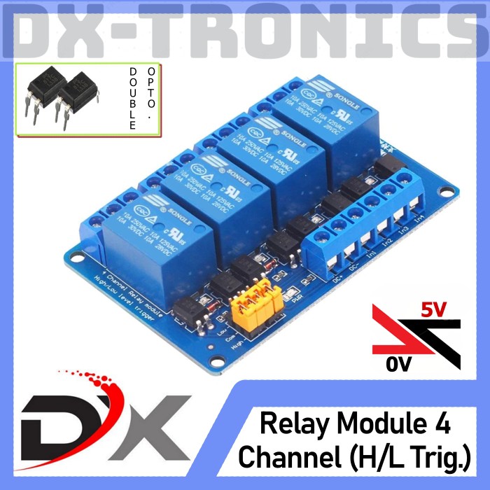Jual Relay Module 4 Channel 5V Supports High and Low Trigger Arduino ...