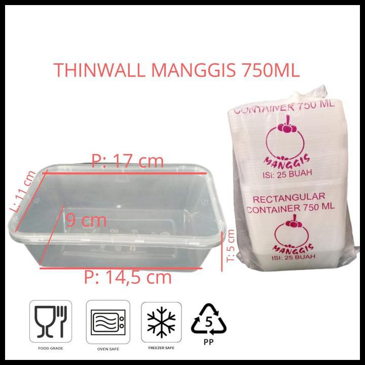 Jual Kotak Box Makan Plastik / Thinwall Manggis 750 Ml Kontainer ...