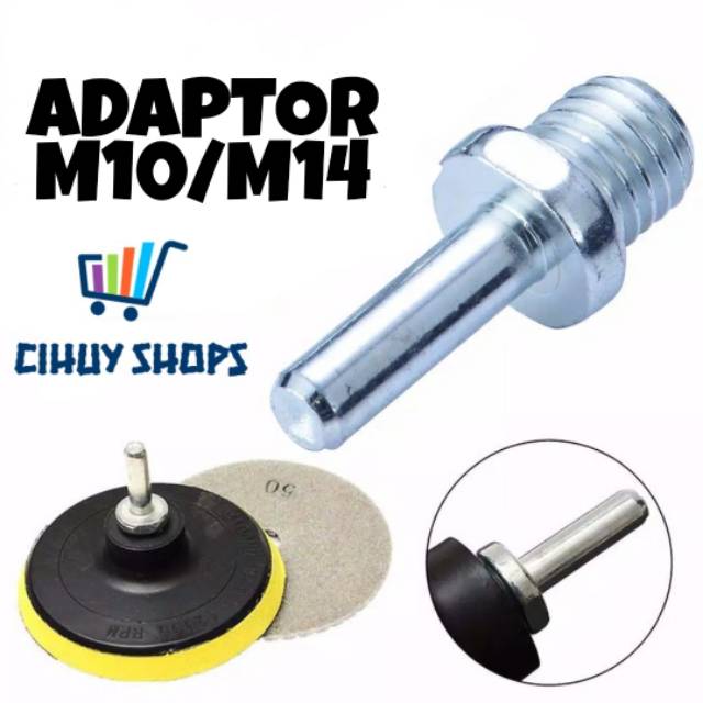 Jual Adaptor Adapter M10 atau M14 Bor Poles Polishing Pad Konektor ...