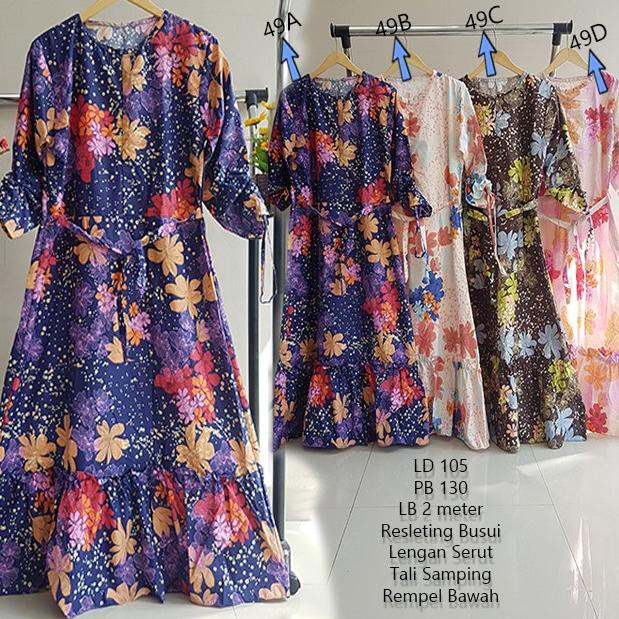 Jual FEQ Gamis Katun Jepang Jumbo Size XL Model Renda Bawah dan Lengan ...