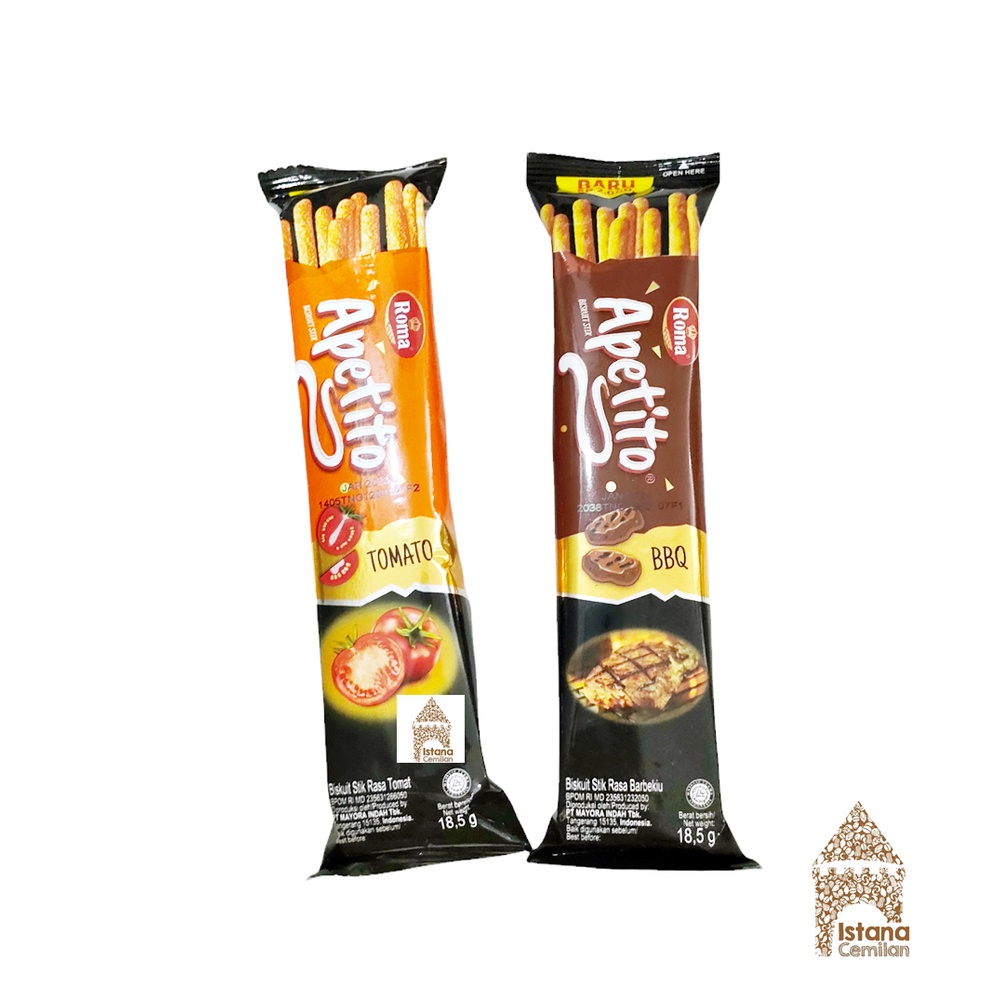 Jual Roma APETITO Biskuit Stik BBQ / Tomato / Sour Cream / Pizza 18,5 ...