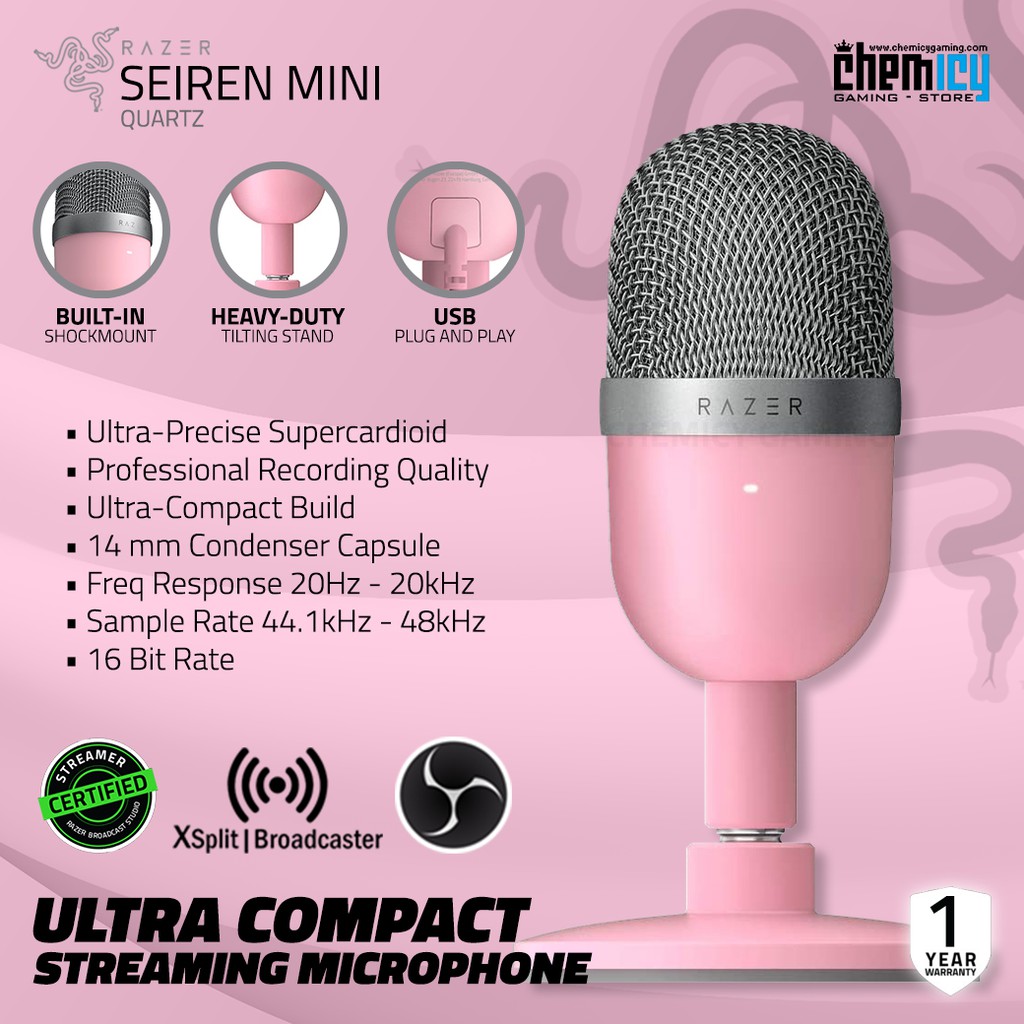 Jual Razer Seiren Mini Quartz Pink Portable Condenser Gaming Microphone ...