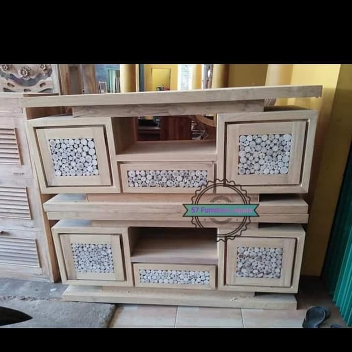 Jual Meja jati mentahan untuk Tv - bufet panjang ruang tamu minimalis ...