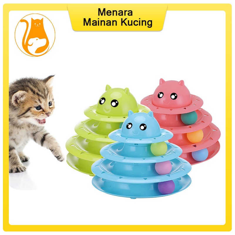 Jual Hugopet Menara Mainan Kucing Mainan Tower Track Bola Untuk Kucing ...