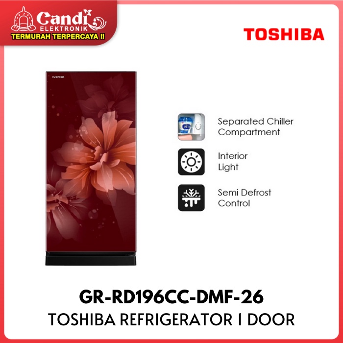 Jual TOSHIBA Kulkas 1 Pintu Kapasitas 151 Liter GR-RD196CC-DMF-26 | Shopee Indonesia