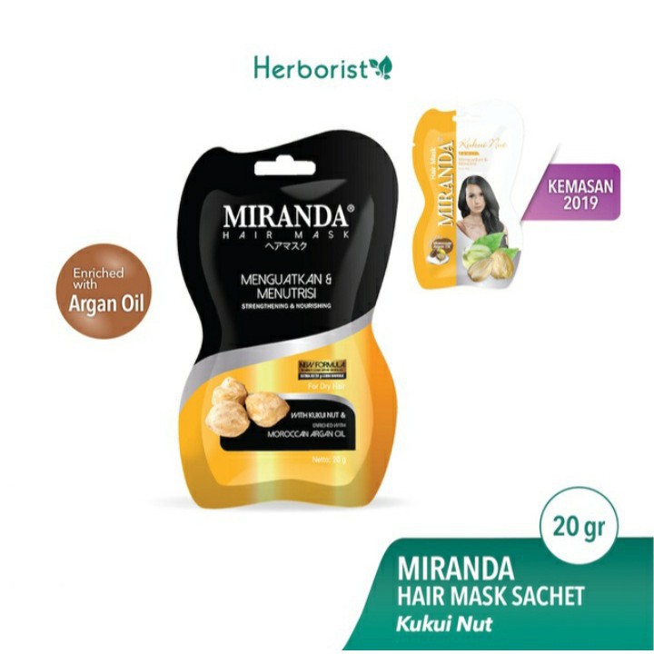 Jual Miranda Hair Mask (Masker Rambut) Sachet Jojoba Oil - Kukui Nut ...