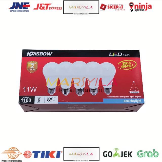 Jual Krisbow Bohlam Lampu LED 11 Watt Isi 5 Kuning Putih | Shopee Indonesia
