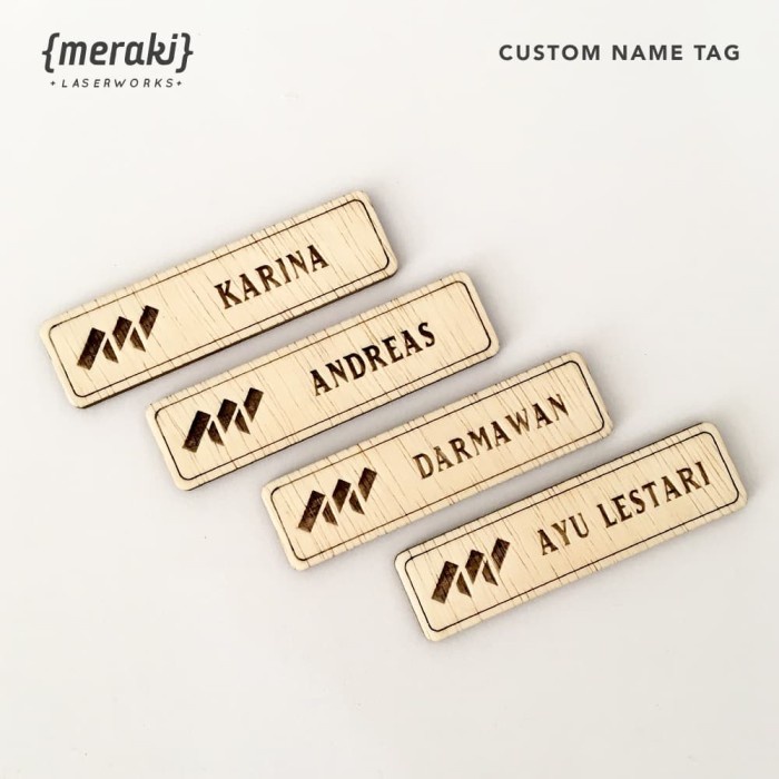 Jual Name Tag Kayu / Papan Nama Dada Kayu / Nama Dada Kayu / Tag Dada ...