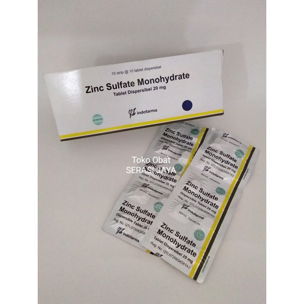 Jual Zinc Sulfate Monohydrate Tablet 20mg Indofarma Terapi Garam Diare ...