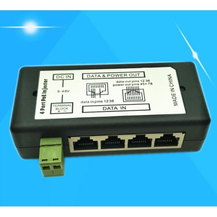 Jual PASSIVE 4 PORT POE INJECTOR / PASIF POE IP CCTV CAMERA VOIP ROUTER ...