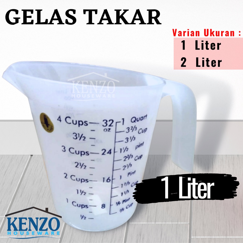 Jual Gelas Takar Takaran Ukur Besar Plastik 1000 ML 1 Liter 1 L ...