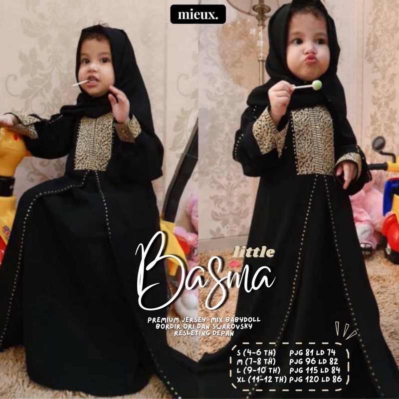 Jual Basma abaya anak original by Mieux (Bisa couple dengan mom) | Shopee Indonesia