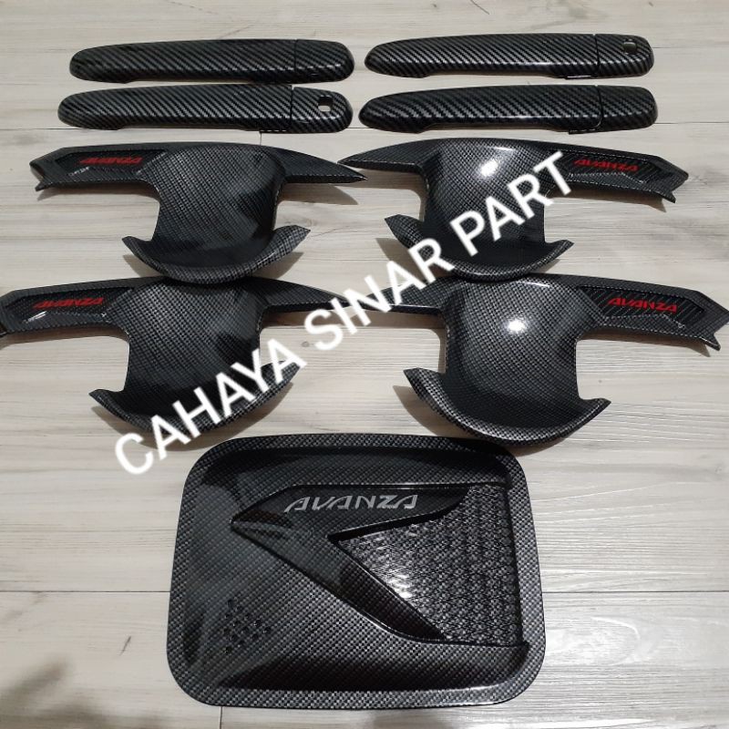 Jual Paket outer handle tank cover Avanza Xenia Carbon | Shopee Indonesia