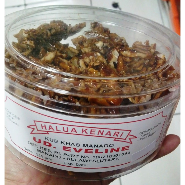 Jual Eveline Halua Kenari Toples Mika - Ole - Ole/ Jajanan Kue asli ...